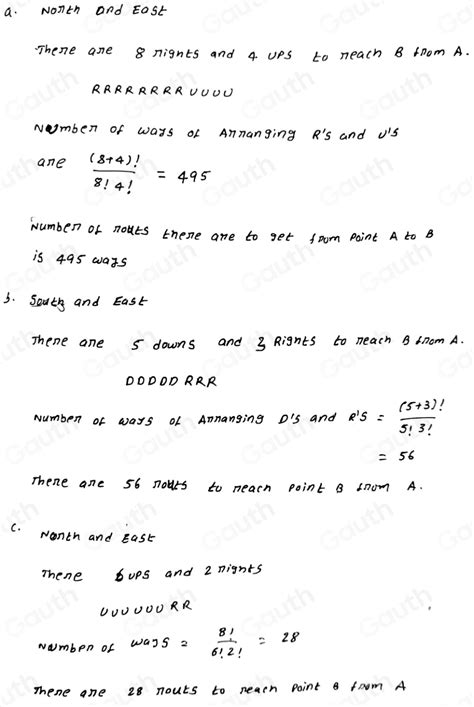 Solved Determine The Number Of Routes There Are To Get From Point A To Point B If You Can