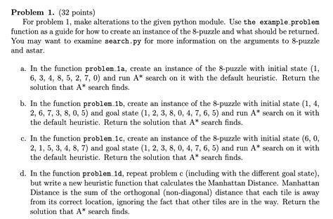 Solved Problem 1 32 Points For Problem 1 Make Chegg Com