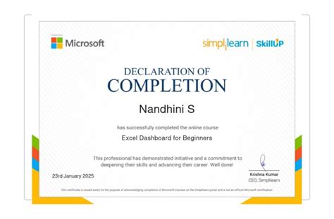 Excel Dataanalytics Dashboarddesign Continuouslearning Simplilearn
