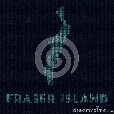 Fraser Island Tech Map Vector Illustration CartoonDealer Com 185347548