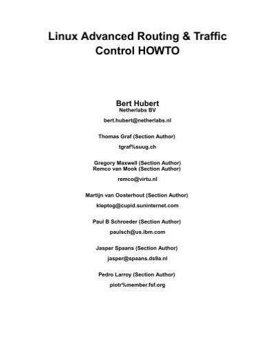 Linux Advanced Routing And Traffic Control Howto Previous Directory