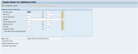 RESCMPSU SAP Tcode Meters For Settlement Units