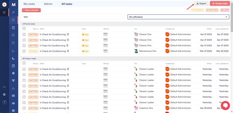How To Export Tasks Roomchecking