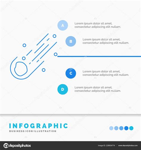 Asteroid Astronomy Meteor Space Comet Infographics Template Website Presentation Line Stock