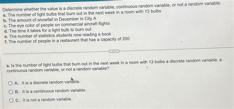Solved Determine Whether The Value Is A Discrete Random