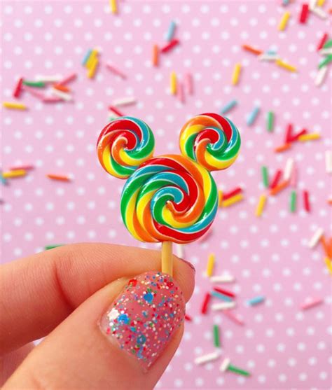 Made To Order Mickey Mouse Rainbow Lollipop Lapel Pin Handmade Candy