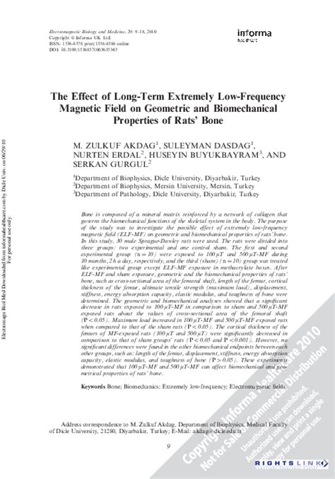 Pdf The Effect Of Long Term Extremely Low Frequency Magnetic Field On