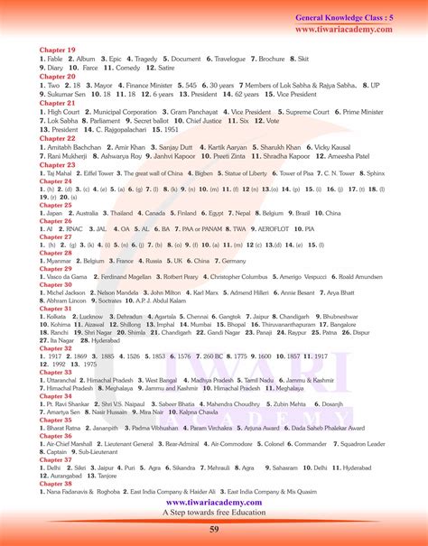 Class 5 General Knowledge Questions Answers Book In Pdf
