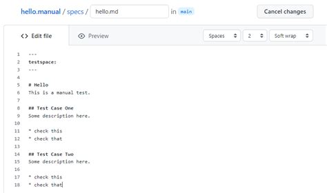 Implementing Manual Tests Using Github Repositories Testspace