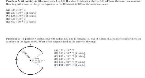 Solved Problem Points An RL Circuit With L H And Chegg