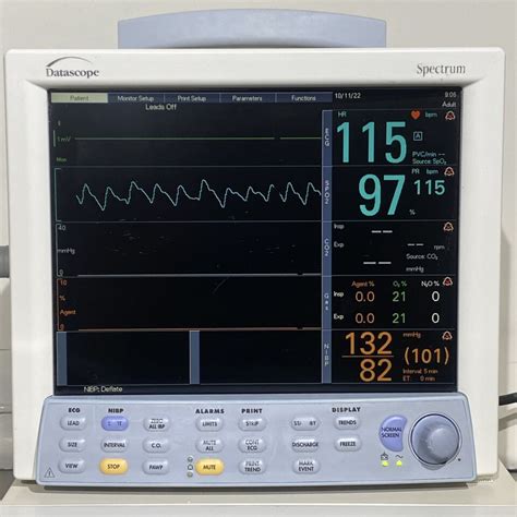 Used Datascope Spectrum Multiparameter Color Patient Monitor With Gas