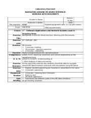 Lab Exercise NAVIGATING AROUND MS WORD INTERFACE WORKING WITH DOCUMENTS Docx Laboratory