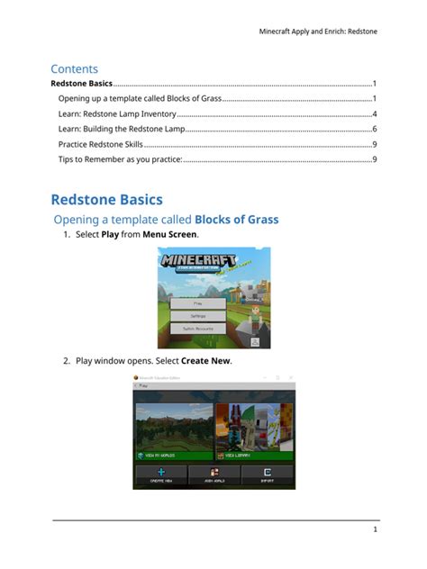 Redstone Basics Pdf