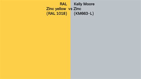 Ral Zinc Yellow Ral 1018 Vs Kelly Moore Zinc Km663 L Side By Side