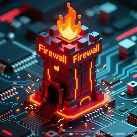 Pixel Art Firewall Tower Stable Diffusion Online
