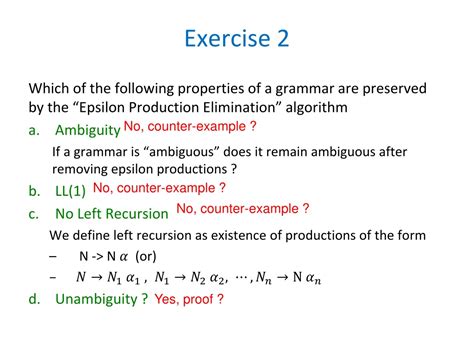 ppt exercises on chomsky normal form and cyk parsing powerpoint