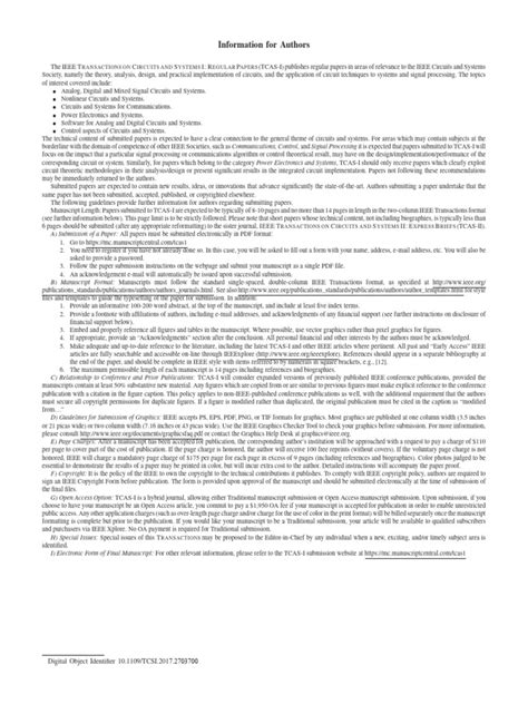 Ieeetransactionsoncircuitsandsystemsiregularpapersinformationforauthors Pdf Open