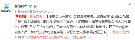 湖南衡阳故意驾车伤人案已致11死44伤 衡东