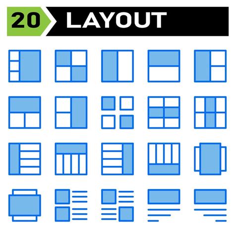 Layout Icon Set Include Layout Grid Dashboard Interface User