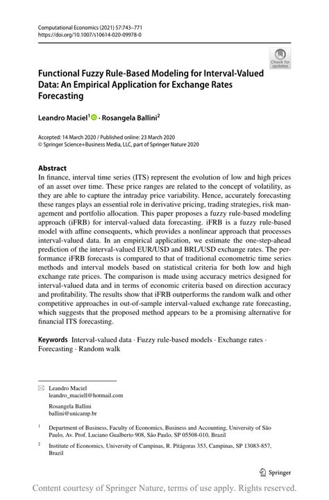 Functional Fuzzy Rule Based Modeling For Interval Valued Data An Empirical Application For