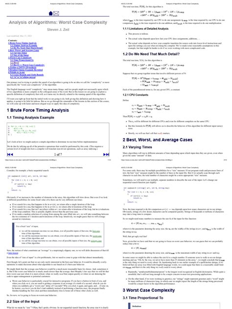 Analysis Of Algorithms Worst Case Complexity Pdf Theoretical Computer Science Computer