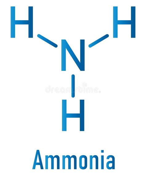 Ammonia Nh3 Molecule Skeletal Formula Stock Vector Illustration Of Cleaner Atoms 238168357