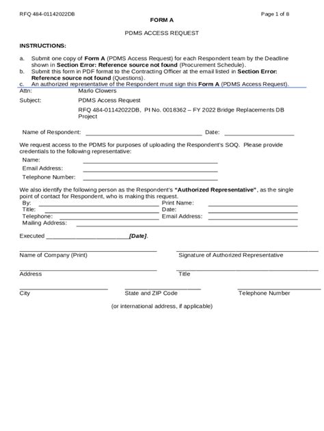 User Access Request And Login Procedures Pdrep Disa Doc Template