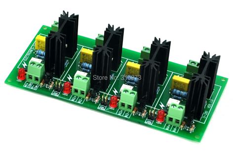 Four Channel 6A SSR Module Board In 4 32VDC Out 100 240VAC Solid State Relay In Electronics