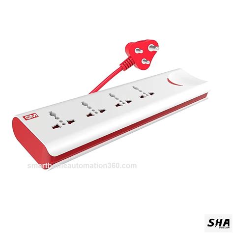 E Book 4 1 Power Strip With Master Switch Indicator Safety Shutter And 4 International Sockets