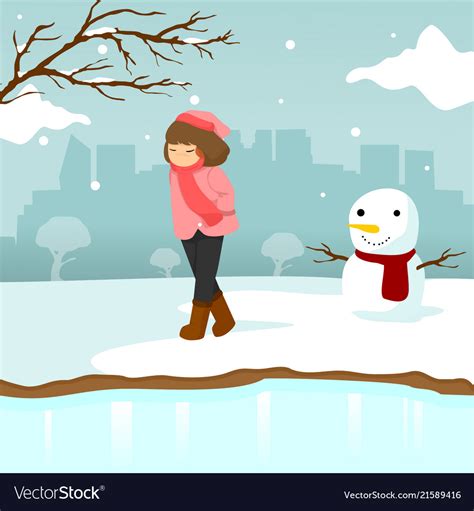Sad Girl In Winter