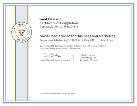 Zhihan Zhang On Linkedin Certificate Of Completion