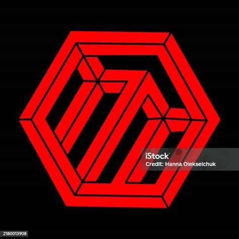 환상 모양 3d 형상 객체 현대적인 로고입니다 착시 그림입니다 신성한 기하학 광학 예술 0명에 대한 스톡 벡터 아트 및 기타 이미지 Istock
