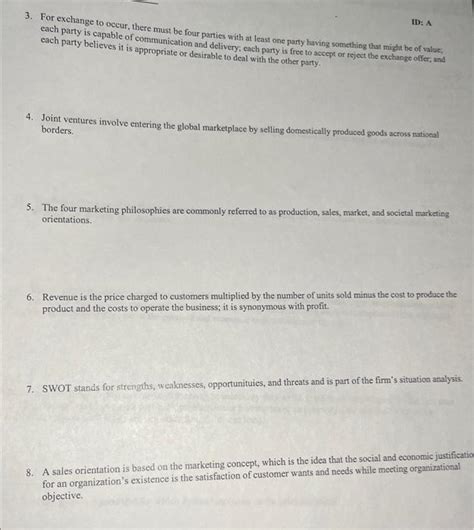 solved part one is the statement true or false why