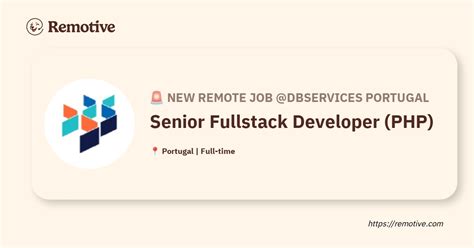 Hiring Senior Fullstack Developer Php Dbservices Portugal