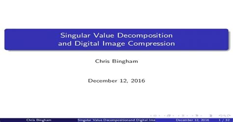 pdf singular value decomposition and digital image compression€¦ · singular value