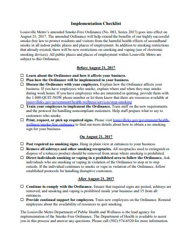 Free 33 Implementation Checklist Samples In Pdf Ms Word