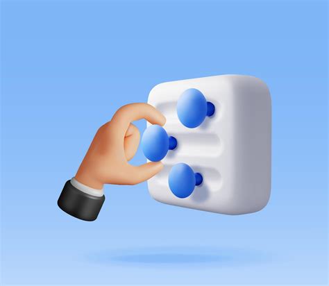 D Filter Button And Hand Isolated Render Settings Slider Symbol Control Interface With Slider