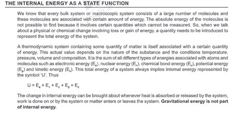 The Internal Energy As A State Functionwe Know That Every Bulk System Or