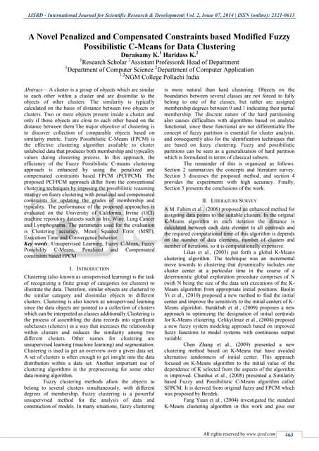 A Novel Penalized And Compensated Constraints Based Modified Fuzzy