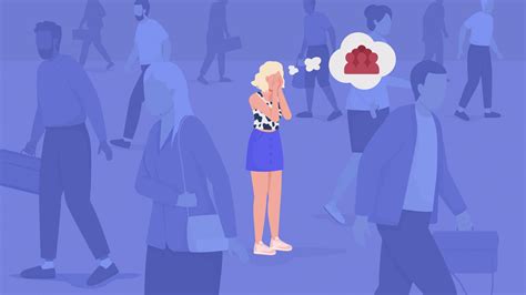 Animated Agoraphobia Illustration Panic Attack In Crowd Mental Issue