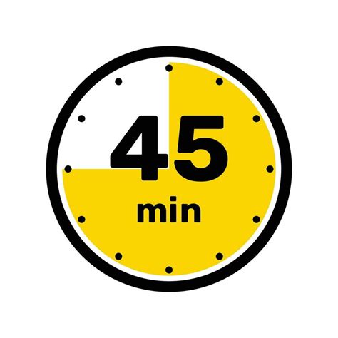 45 Minutes Analog Clock Icon White Background Design 36312320 Vector
