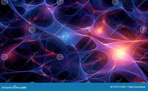 Abstract Fractal Nerve Cells Background Ai Generated Illustration Stock Illustration