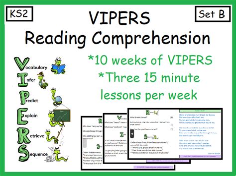 10 Weeks Of Vipers Reading Comprehension Set B Teaching Resources