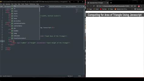 Area Of Triangle Using Javascript Youtube