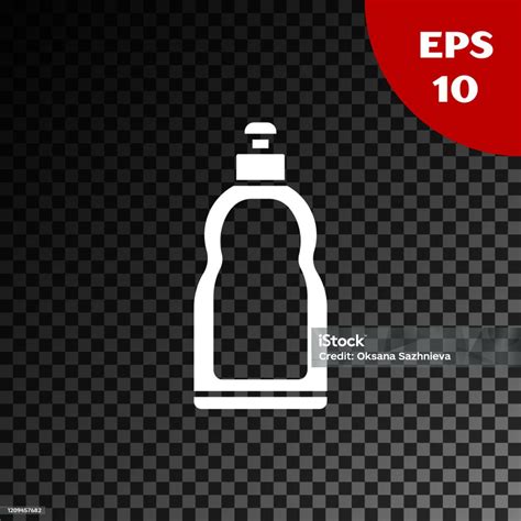 액체 세탁 세제 표백제 식기 세척액 또는 투명 한 어두운 배경에 격리 된 다른 세정제 아이콘용 흰색 플라스틱 병 벡터 일러스트레이션 가사 집안일에 대한 스톡 벡터 아트 및