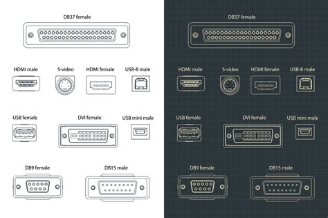 Interface Plug And Sockets Drawing 44594670 Vector Art At Vecteezy