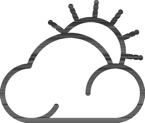 Sun Behind Cloud Icon In Black Outline 24330061 Vector Art At Vecteezy