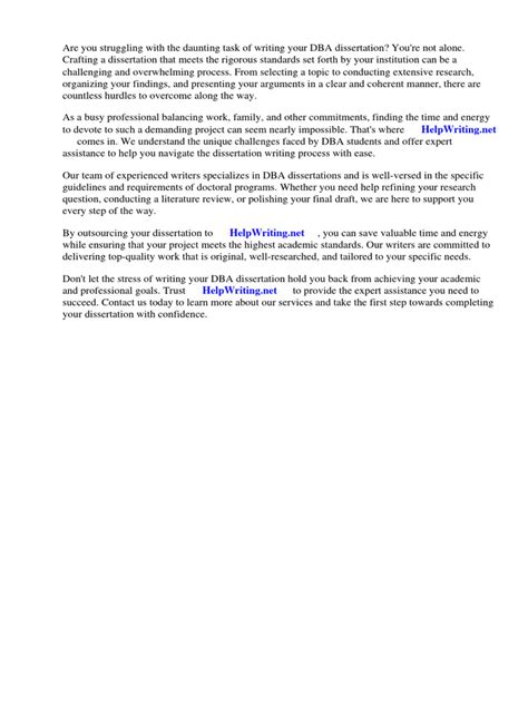 Dba Dissertation Guidelines Pdf Thesis Science