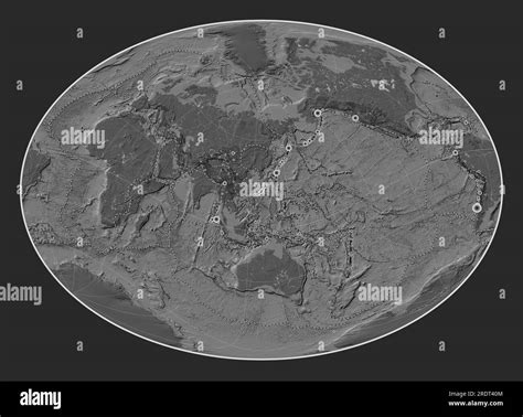 Okinawa Tectonic Plate On The Bilevel Elevation Map In The Fahey Oblique Projection Centered