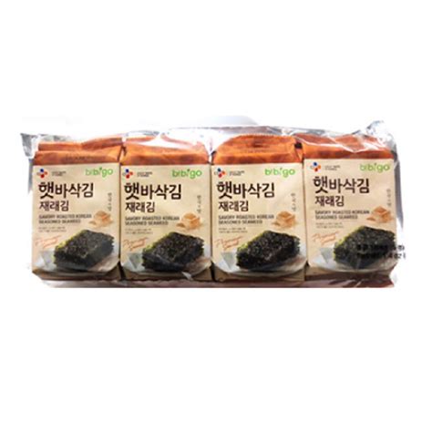 Cj Roasted Seasoned Seaweed 5g X 8p Cj 비비고 햇바삭 재래김 5g X 8팩 Megamart Megakfood